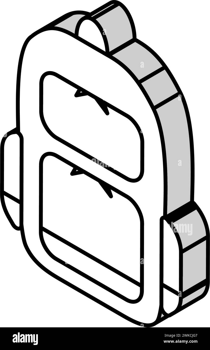 backpack rucksack isometric icon vector illustration Stock Vector Image ...