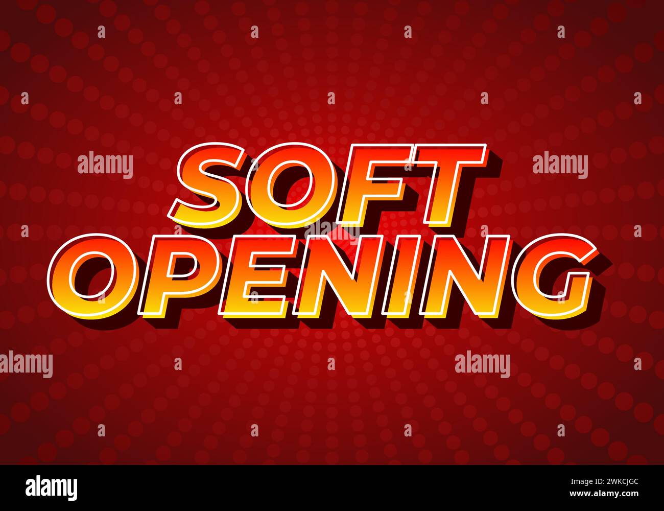 Soft opening. Text effect design in 3D look and eye catching colors ...
