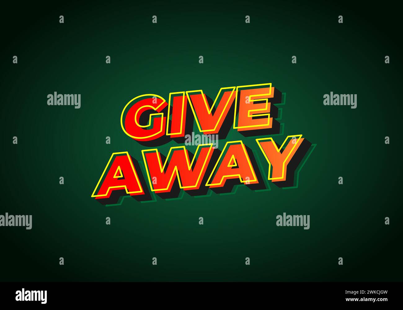 GIVE AWAY. Text effect design in 3D style with eye catching color Stock ...