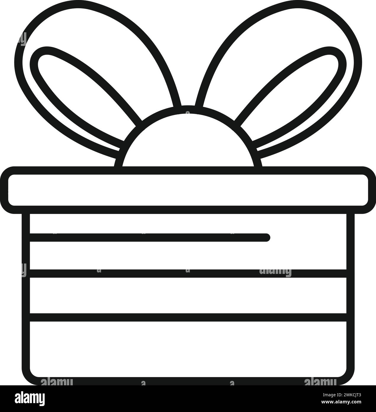 Shop gift box icon outline vector. Offer luxury object. Happy stand ...