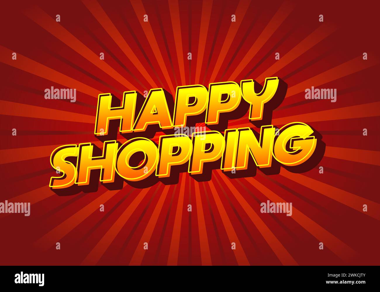 Happy shopping. Text effect design in 3D look with eye catching color ...