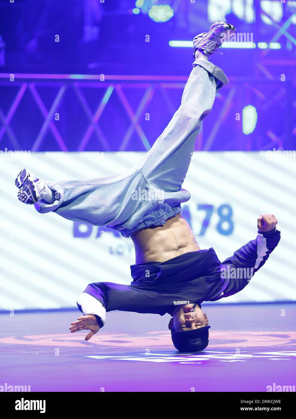 Hiroto Ono performs in the men's final at the Japanese national breakdancing championships on ...