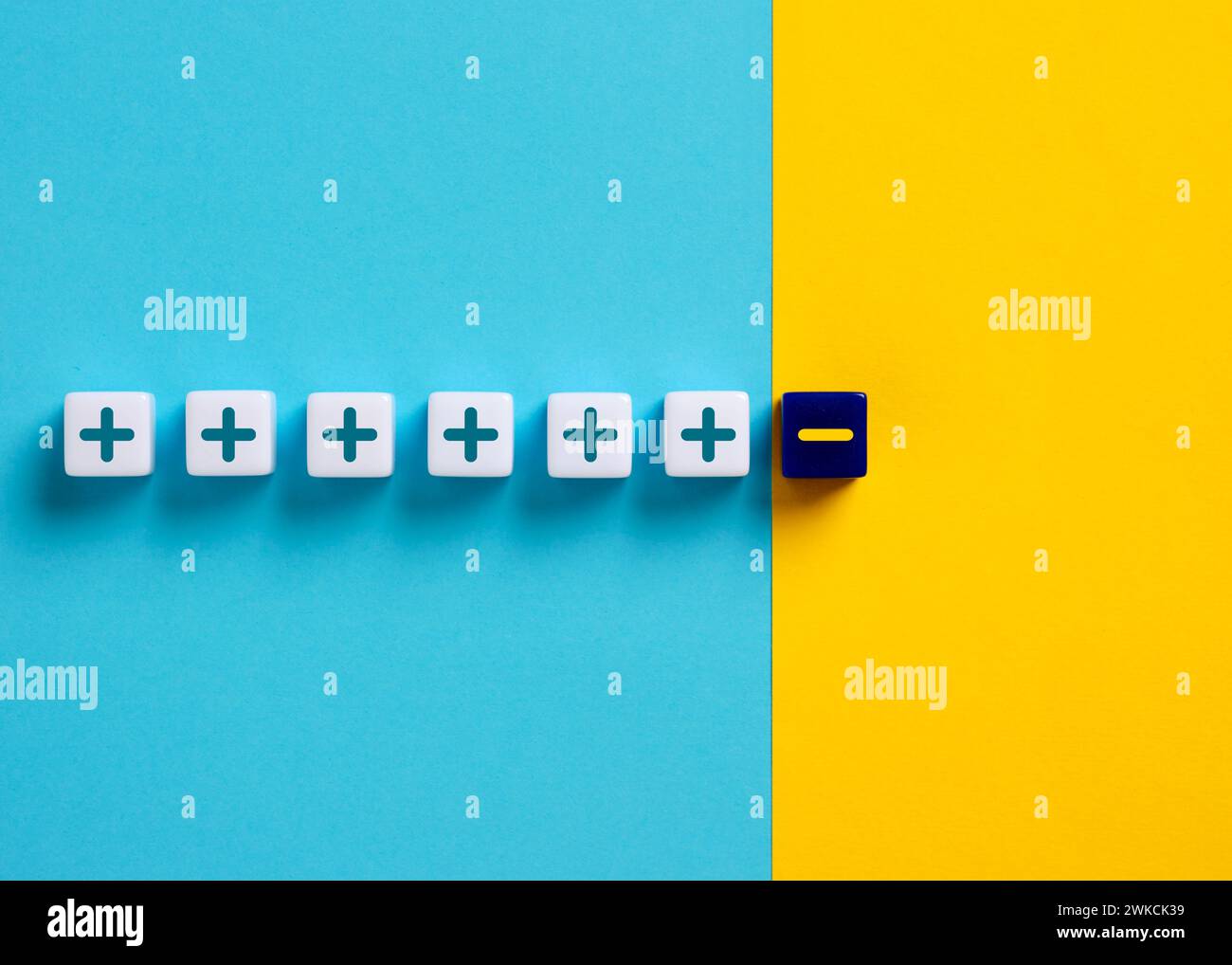 Minus sign disrupting the plus signs. Achieving a negative outcome ...