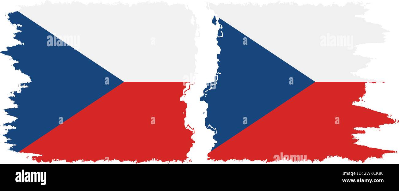 Czech and Czech grunge flags connection, vector Stock Vector Image ...