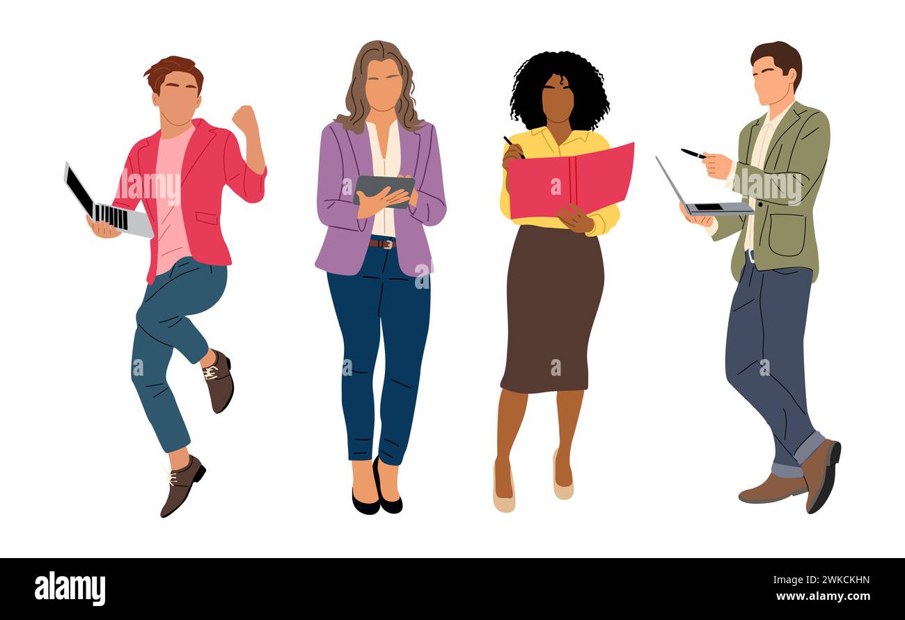 People working laptop documents Stock Vector Images - Alamy