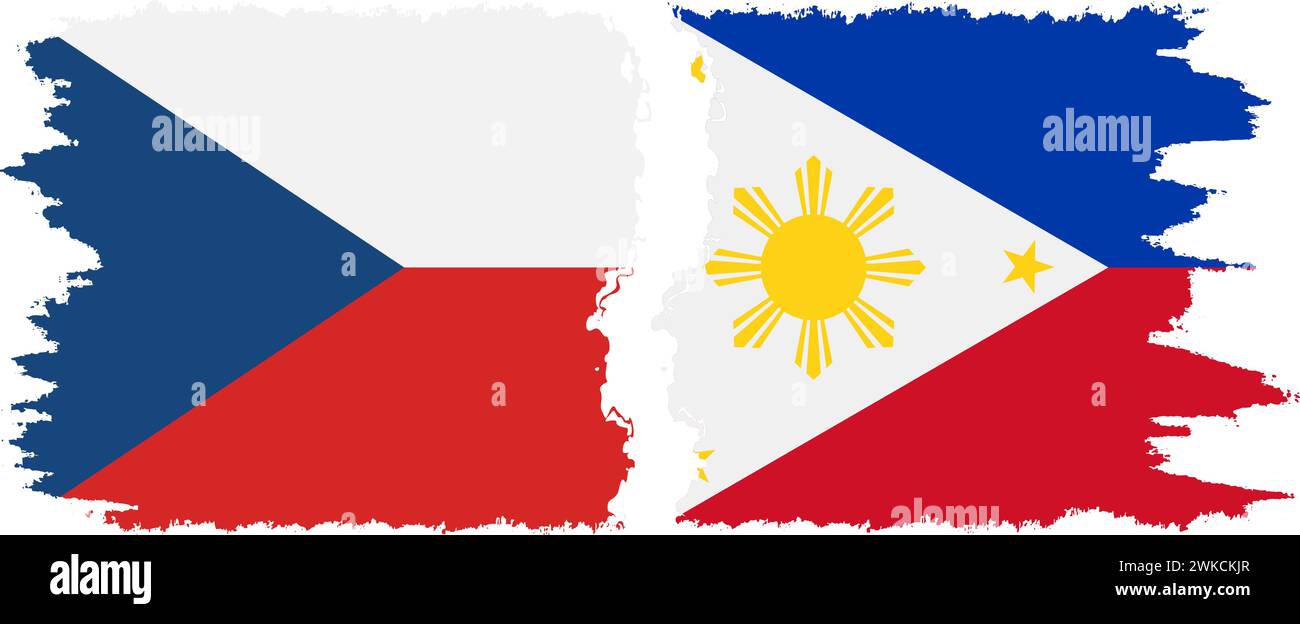Philippines and Czech grunge flags connection, vector Stock Vector ...