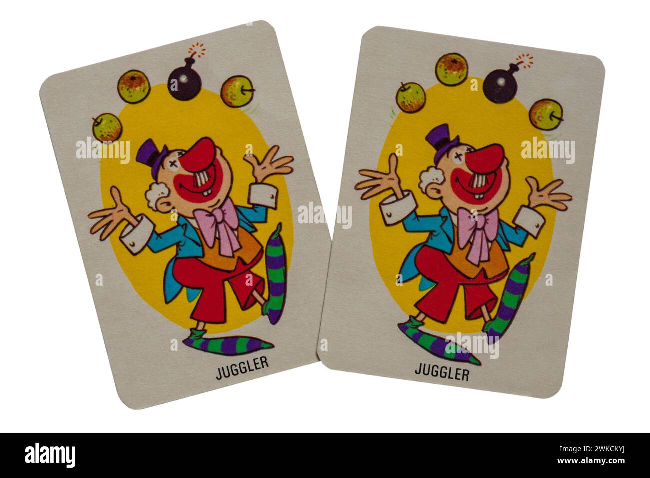 pair of old retro Juggler cards from pack of Donkey playing cards ...