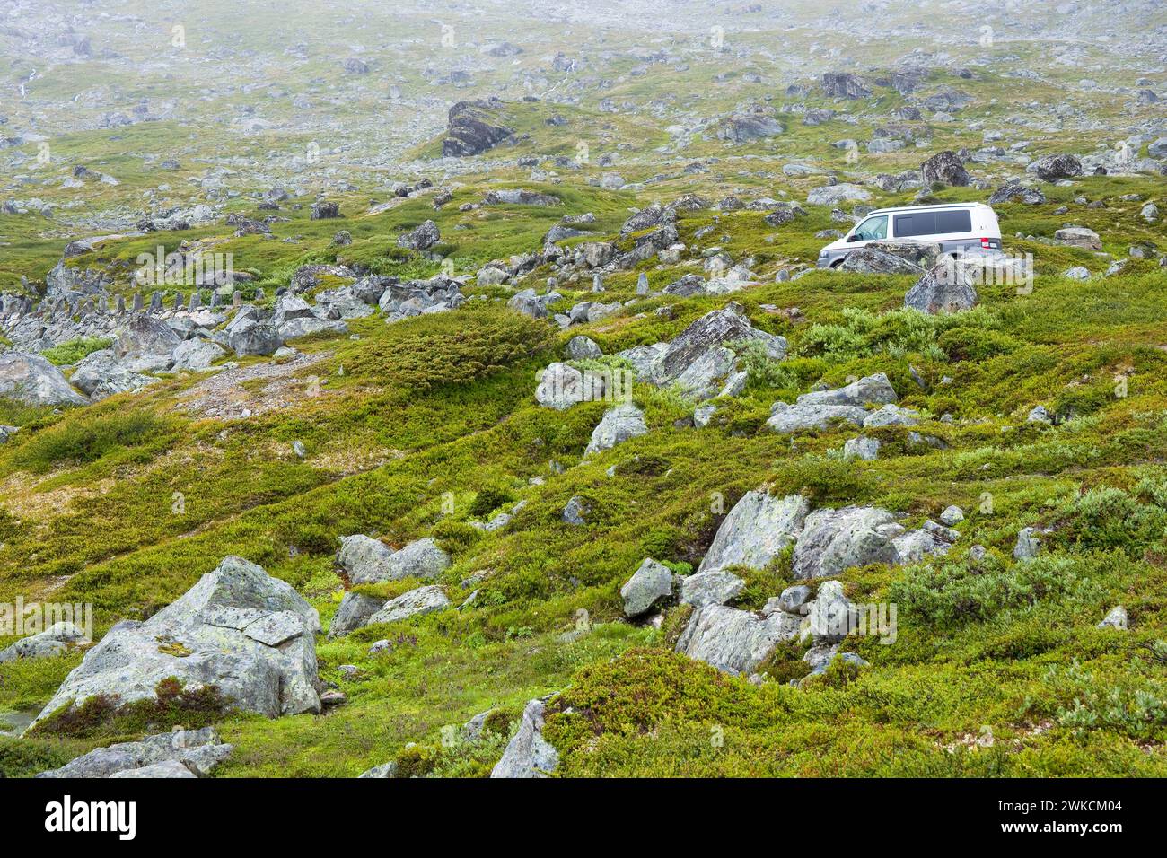 Car on Gamle Strynefjellsvegen scenic route, Norway Stock Photo - Alamy