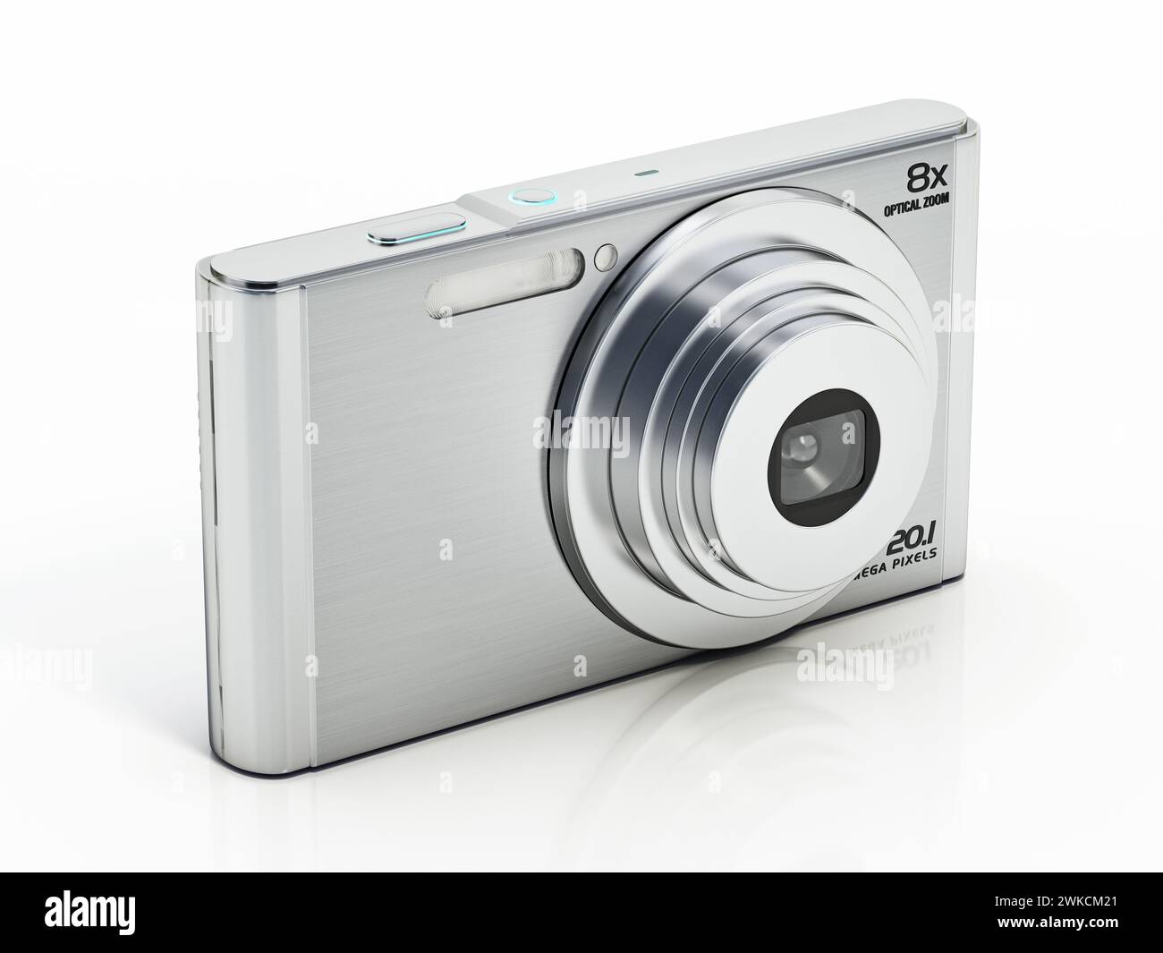 Digital compact camera isolated on white background. 3D illustration ...