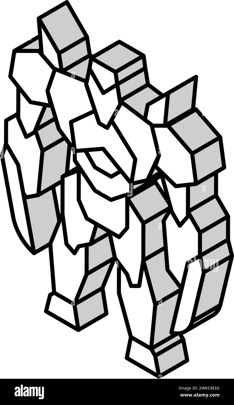 metal monster isometric icon vector illustration Stock Vector Image ...