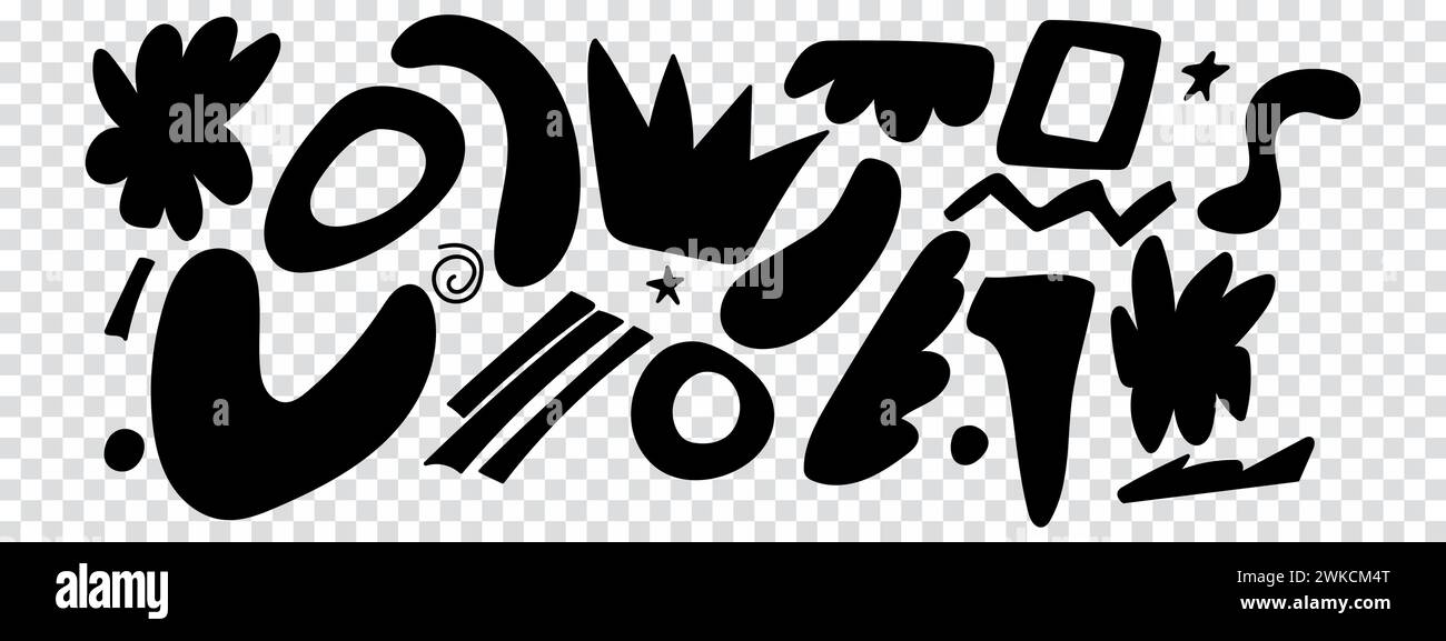 Simple abstract irregular blob shapes. Doodle design elements Stock ...