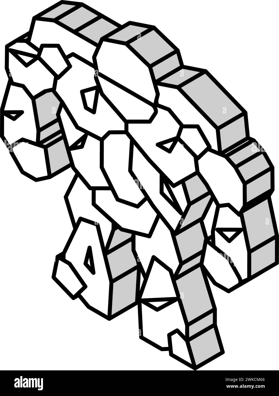 stone monster isometric icon vector illustration Stock Vector Image ...