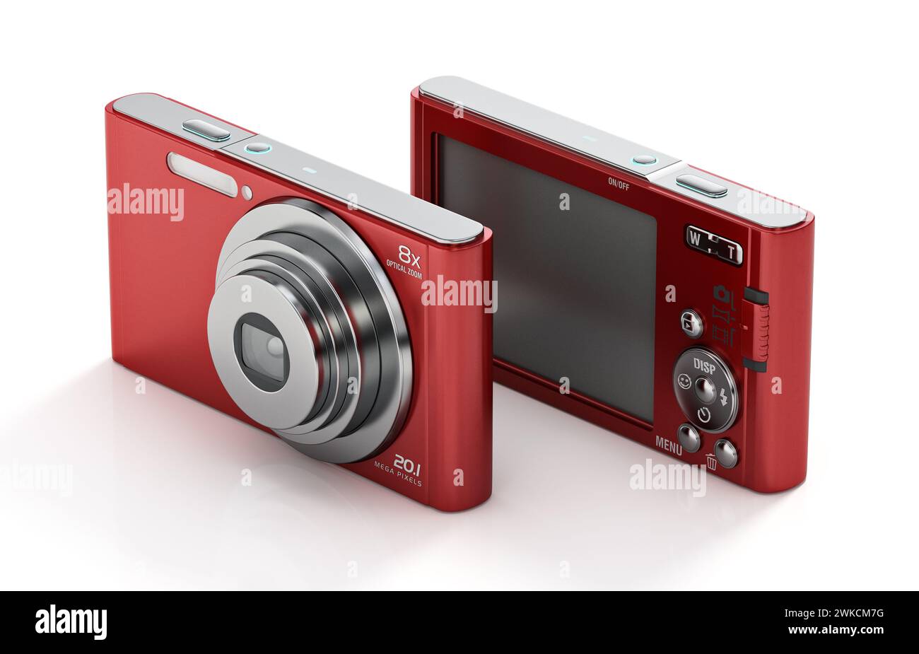 Digital compact camera isolated on white background. 3D illustration ...