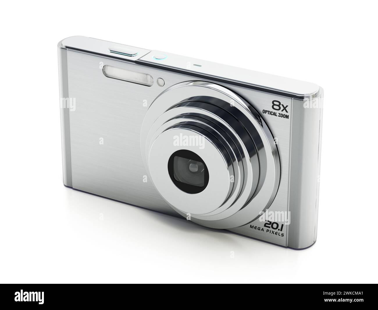 Digital compact camera isolated on white background. 3D illustration ...
