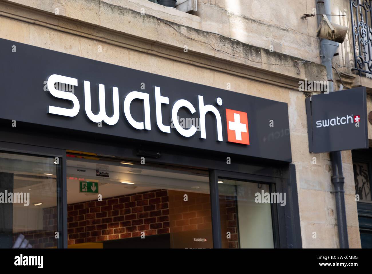 Bordeaux , France - 02 19 2024 : Swatch logo brand and text sign on ...