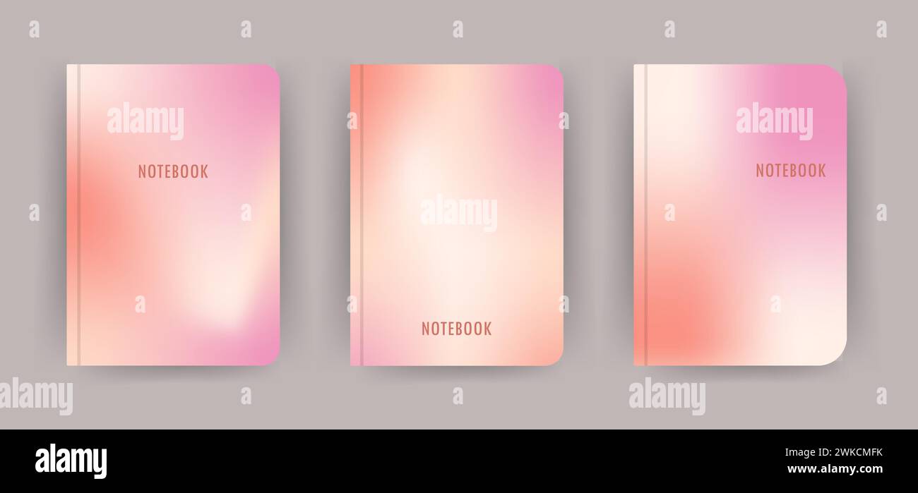 Cover page notebook collection. Templates with retro gradient. Perfect ...
