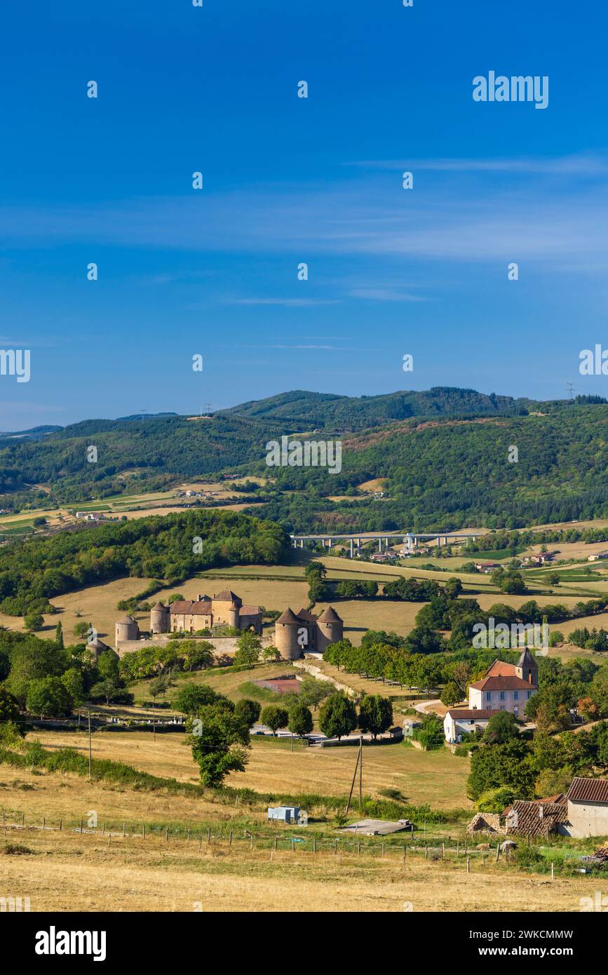 Chateau de Berze-le-Chatel castle, Saone-et-Loire departement, Burgundy ...