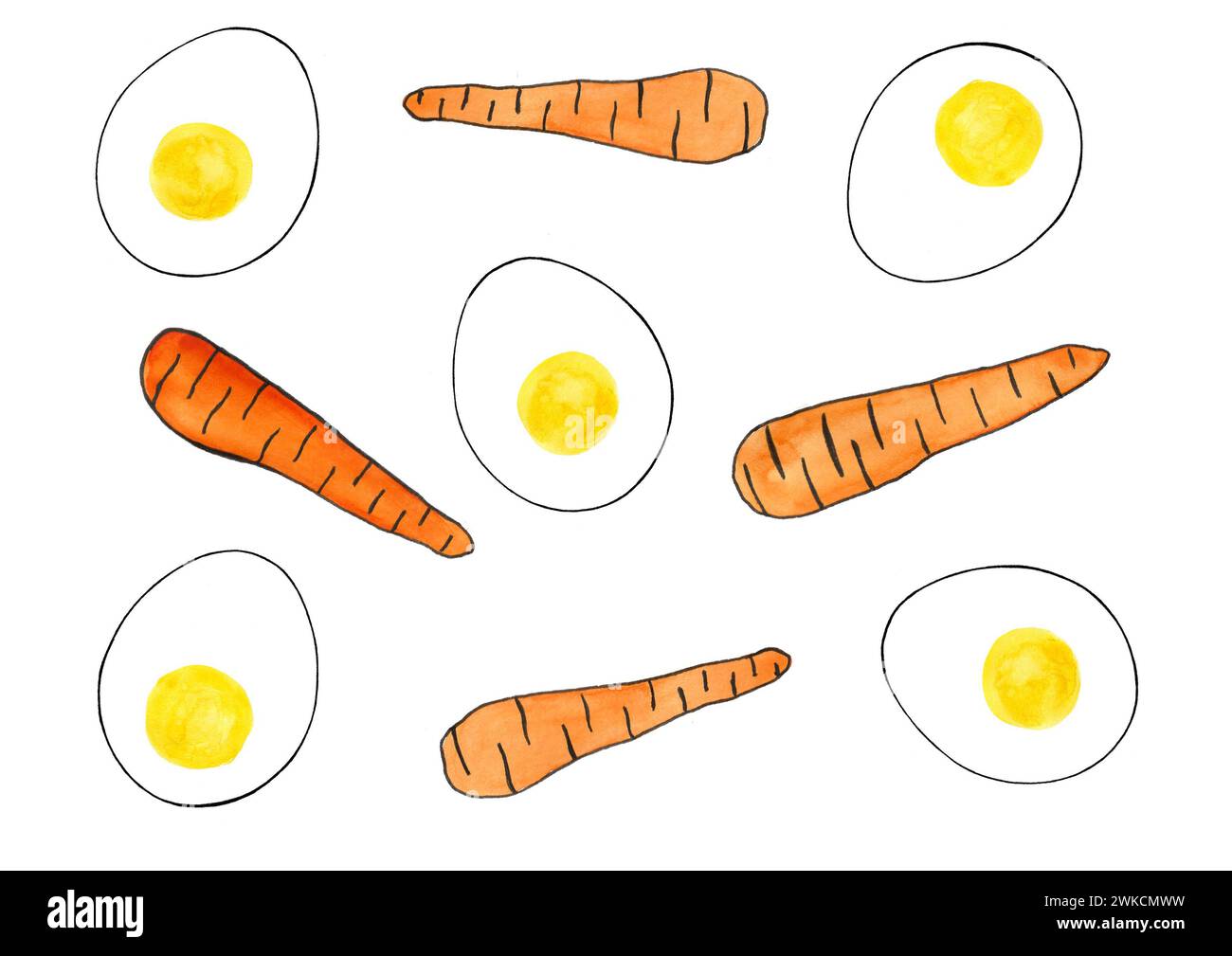 Boiled egg line drawing hi-res stock photography and images - Alamy