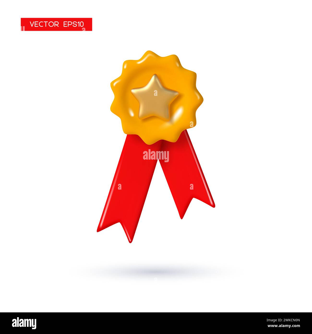 3d red yellow medal Stock Vector Images - Alamy