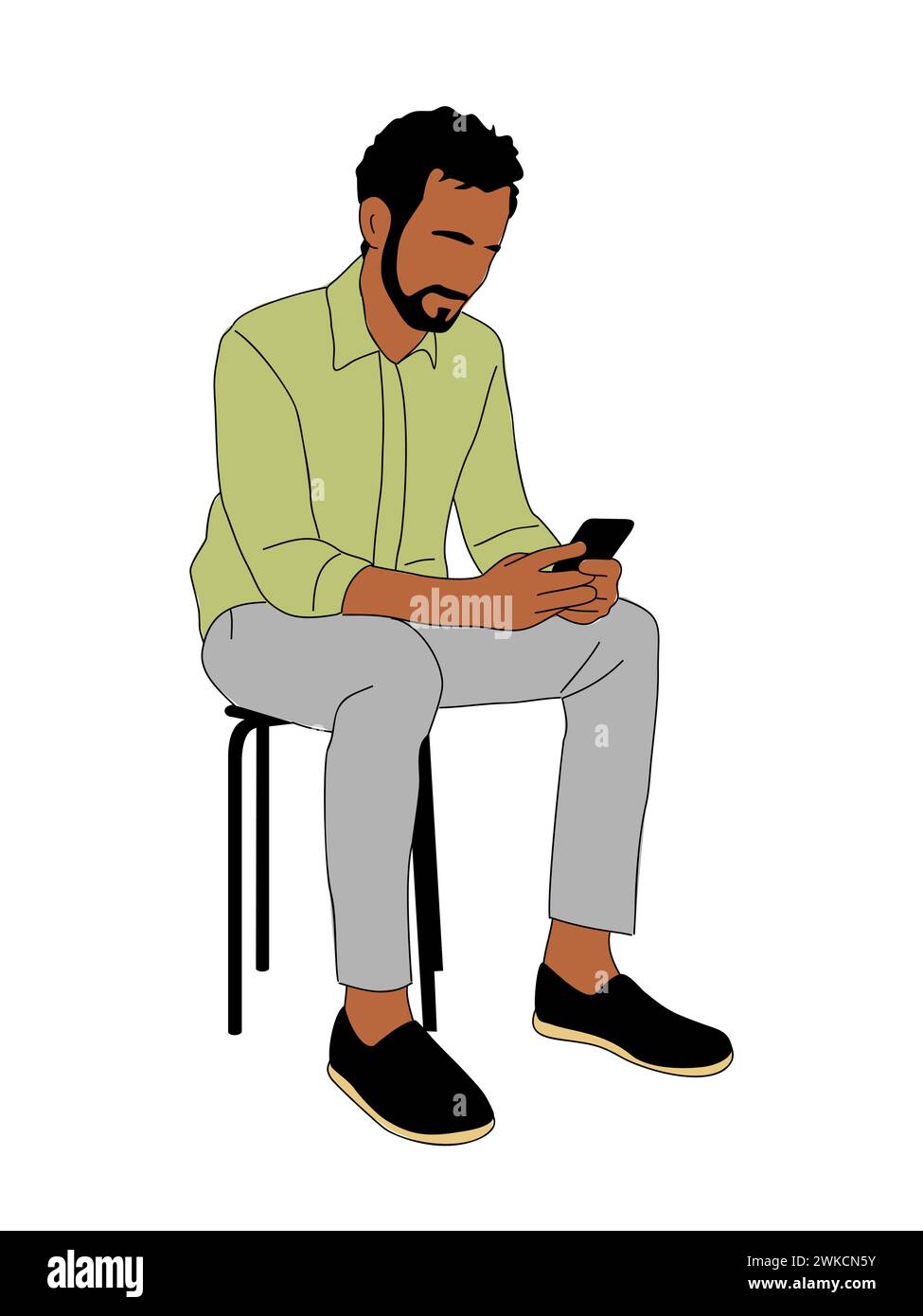 Company manager using smartphone Stock Vector Images - Alamy