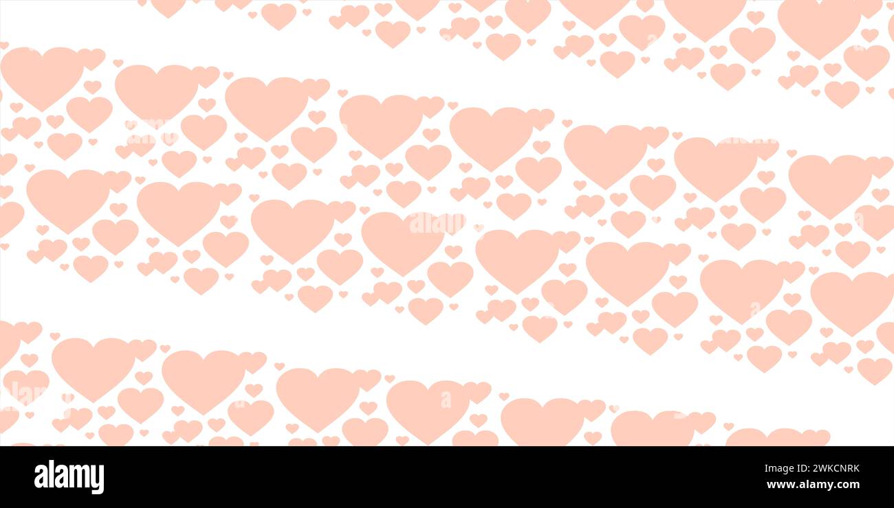 Cute love heart seamless pattern illustration. Cute romantic pink ...