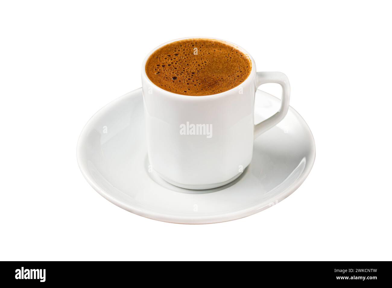 Turkish coffee in classic coffee cup on white background Stock Photo ...