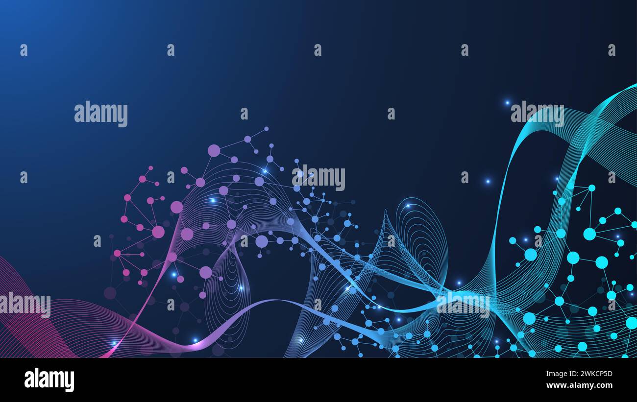 Modern abstract molecules structure for science or medical background ...