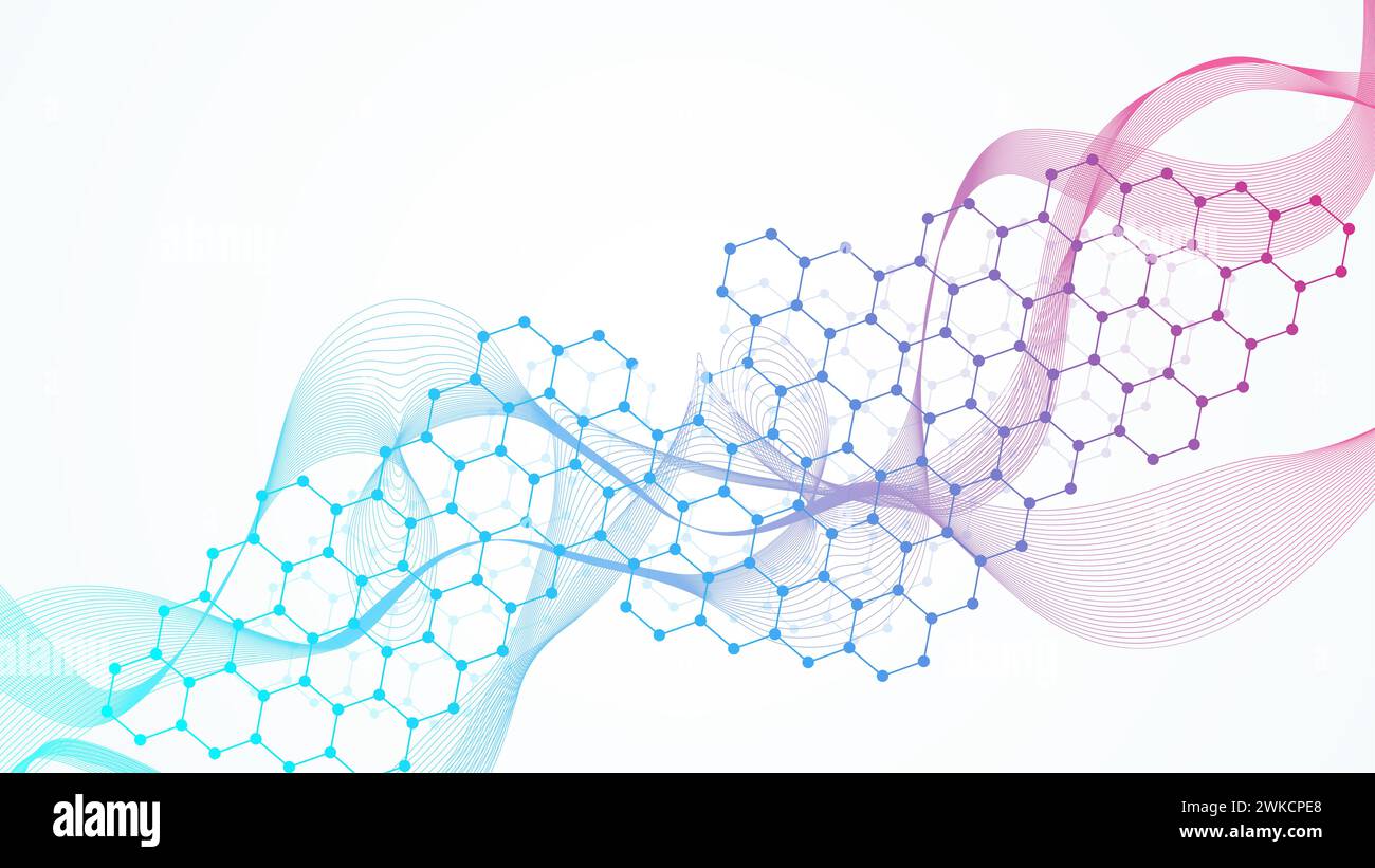 Modern abstract molecules structure for science or medical background ...