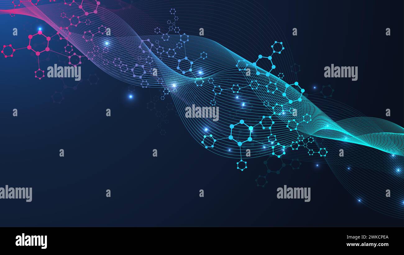 Modern abstract molecules structure for science or medical background ...