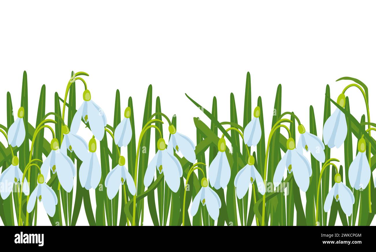 vector illustration of Easter theme, seamless border with bouquet of ...