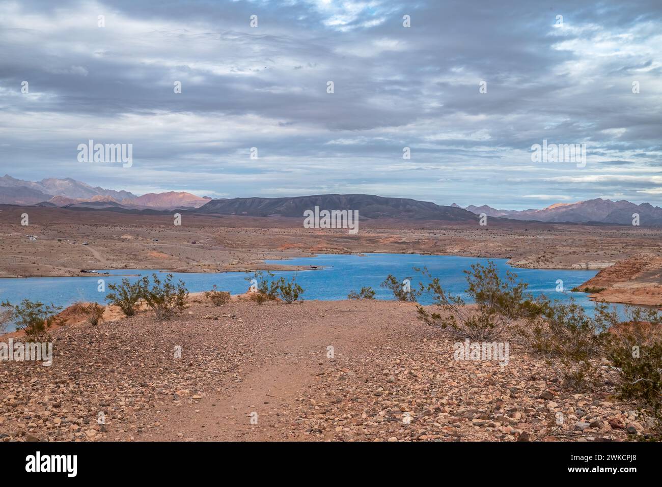 A desert landscape near Lake Mead, characterized by its arid terrain ...