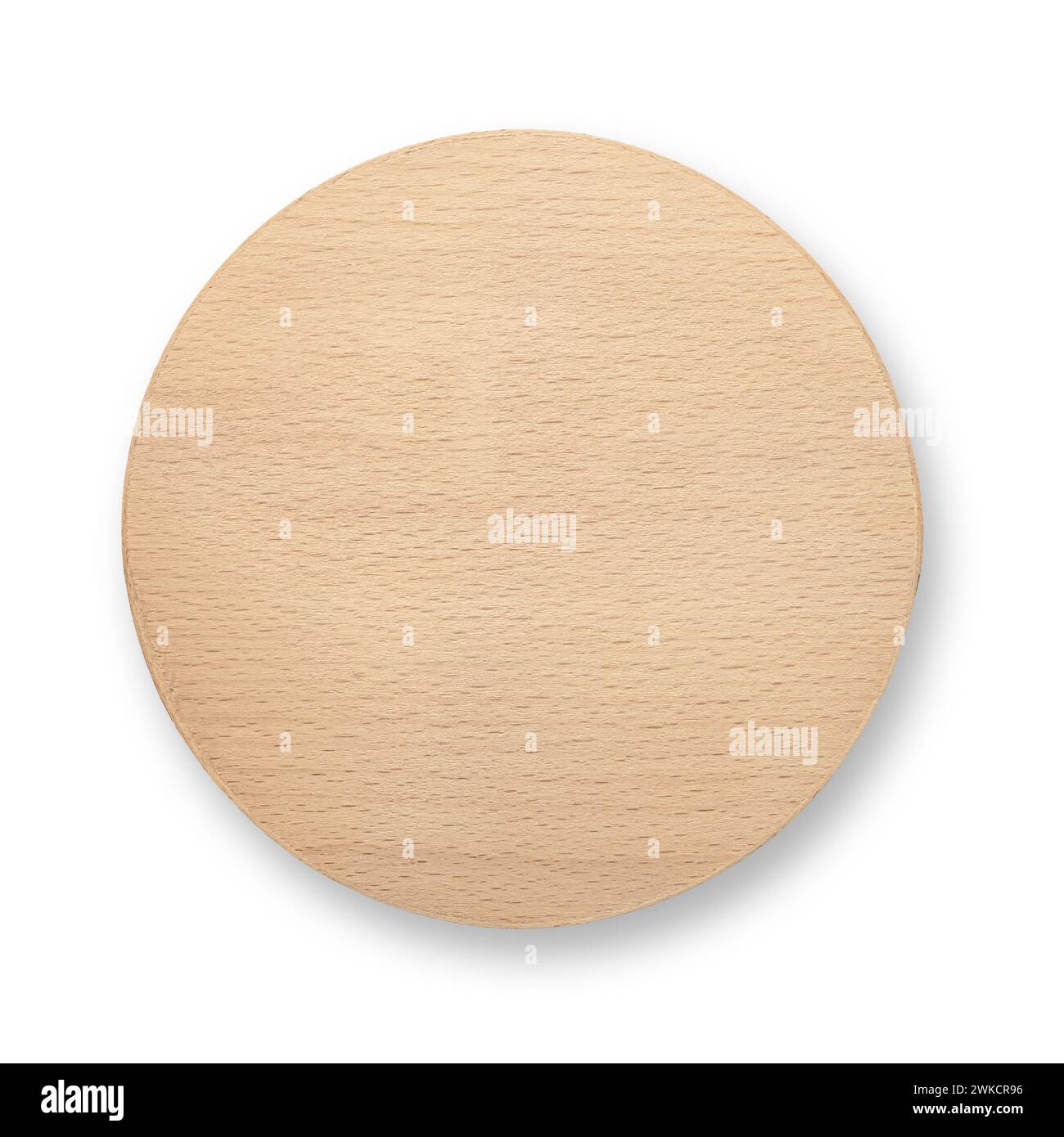 Round Wooden Disk Isolated on a White Background Stock Photo - Alamy