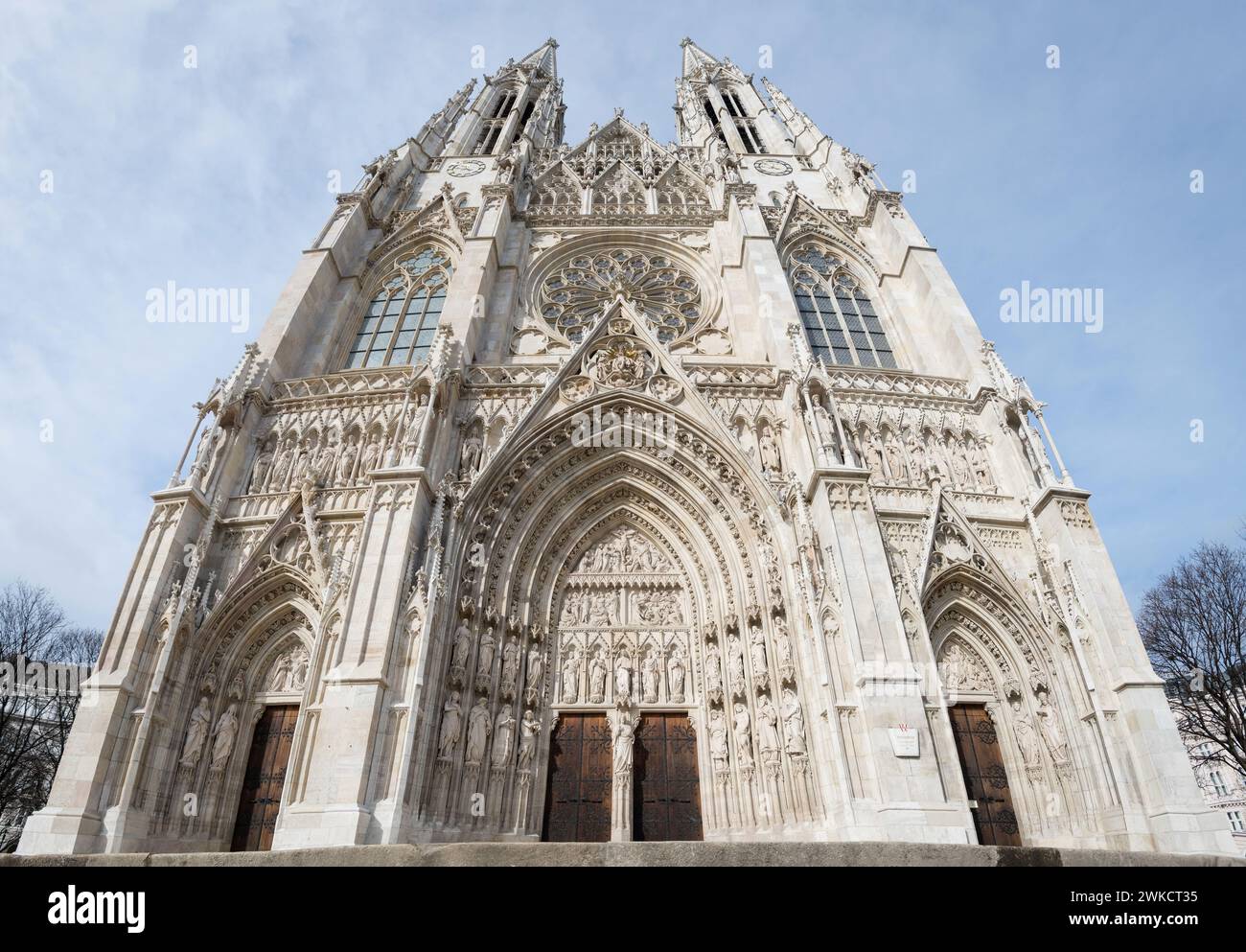 Wide angle view of newly renovated neo-Gothic Votive Church ...