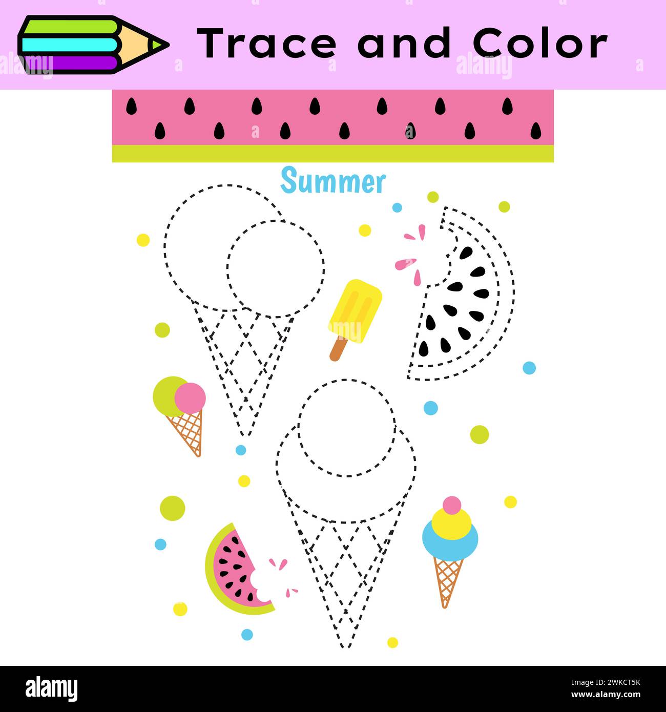 Pen tracing lines activity worksheet for children. Pencil control for ...