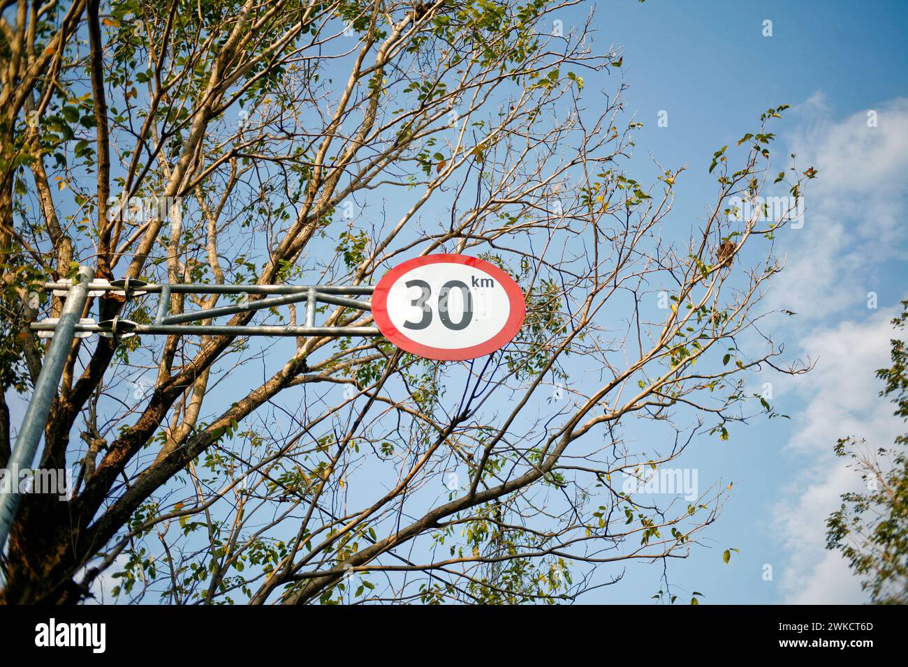 Speed sign limit 30km on the street in Kediri, East Java, Indonesia ...