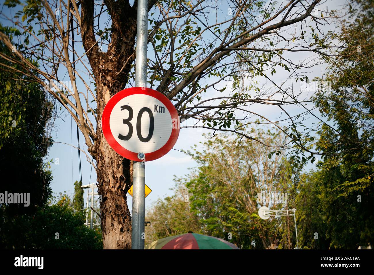 Speed sign limit 30km on the street in Kediri, East Java, Indonesia ...