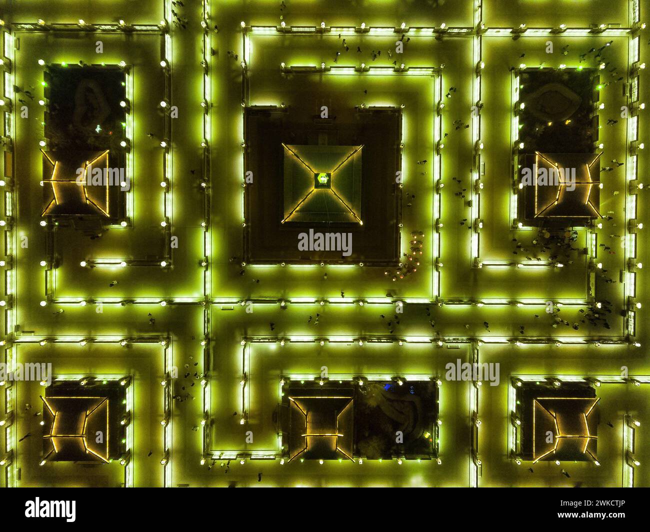 Tourists are visiting the Yellow River 9 lamp array, known as ''China's ...