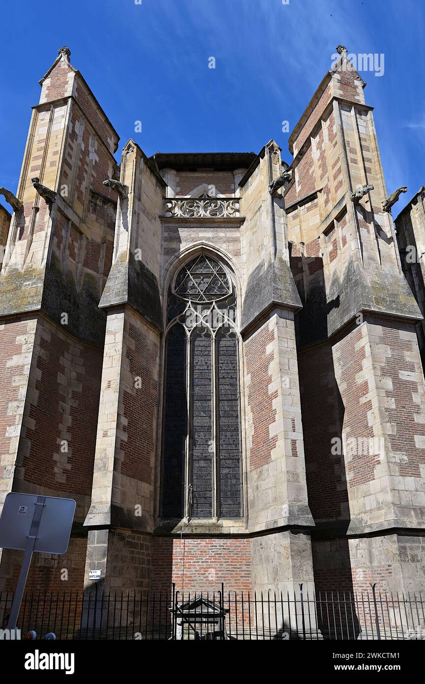 Chevet, at east end of the Toulouse Cathedral, with its massive ...