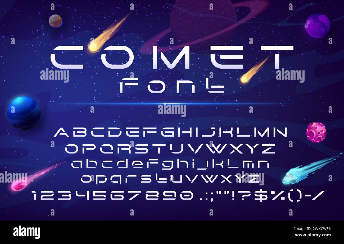 Futuristic galaxy font, space typeface, modern tech type, english ...