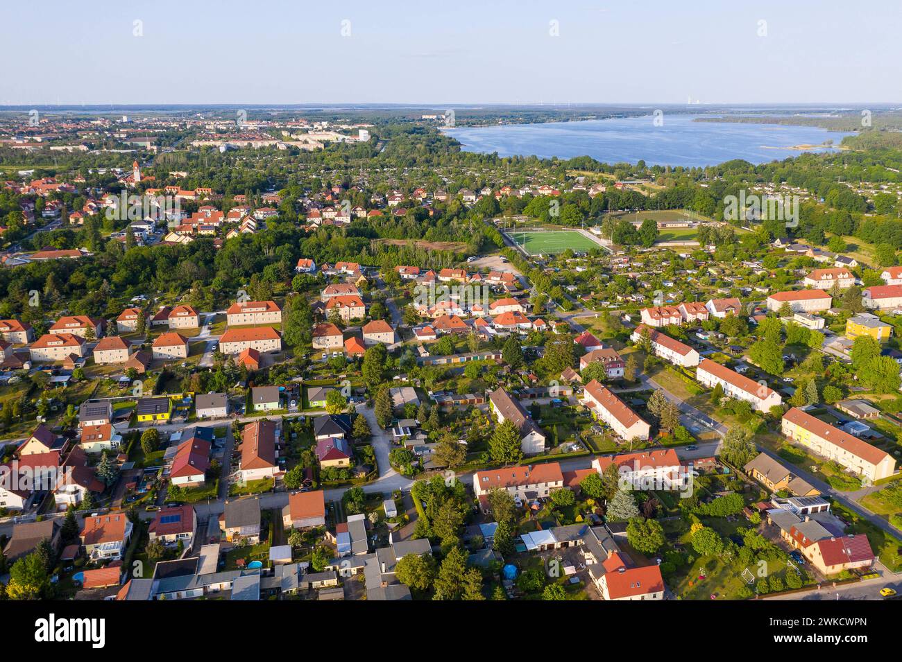 Luftbild von Brieske, der Gartenstadt Marga und Senftenberg mit ...