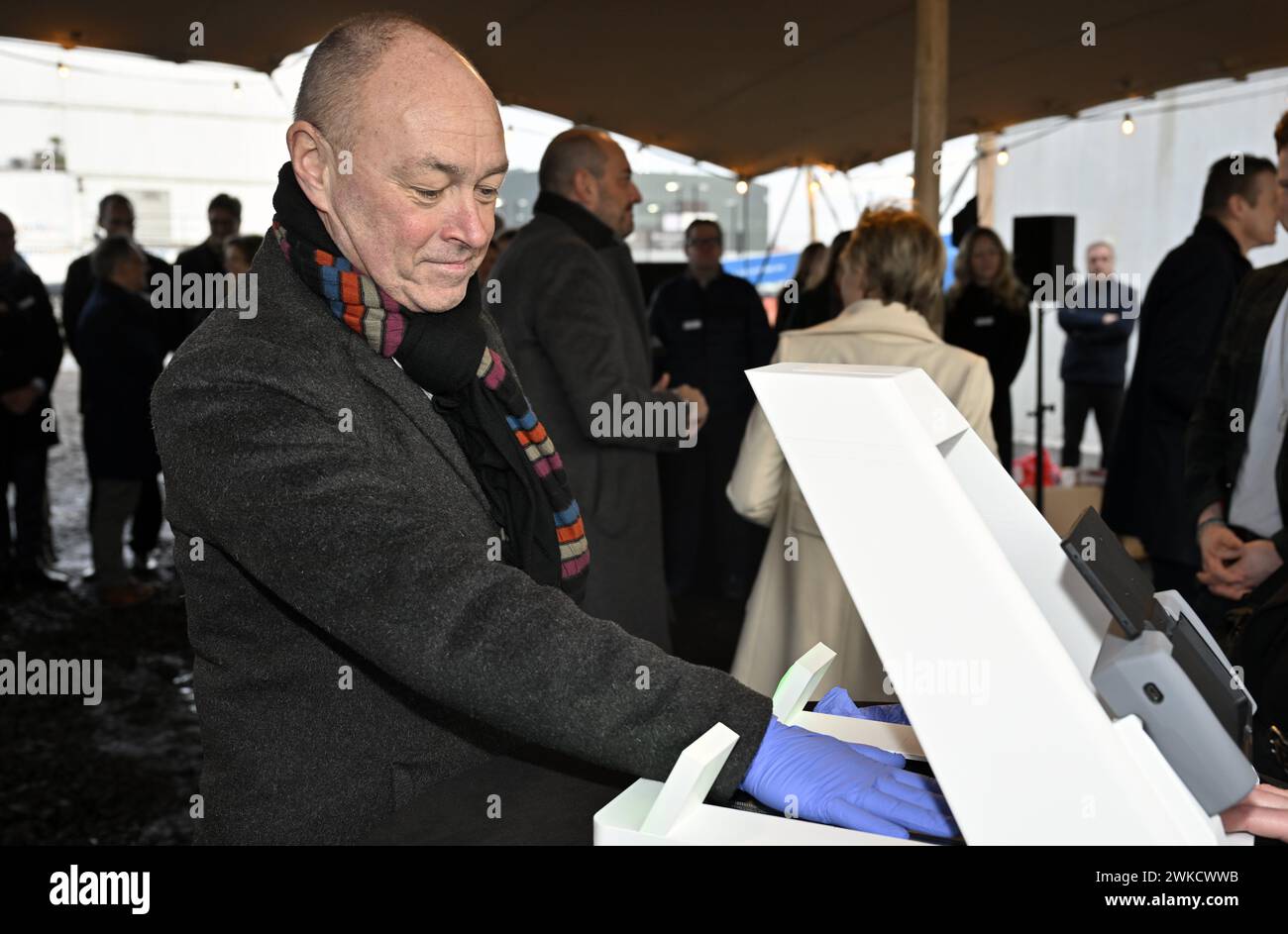 Antwerp, Belgium. 20th Feb, 2024. Jan Mathu pictured during the laying ...
