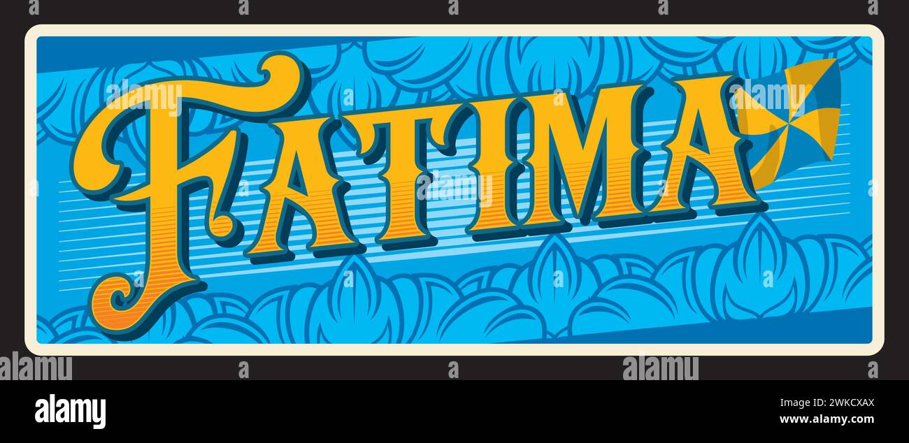 Fatima Portuguese city travel plate, tin sign and tourist sticker ...