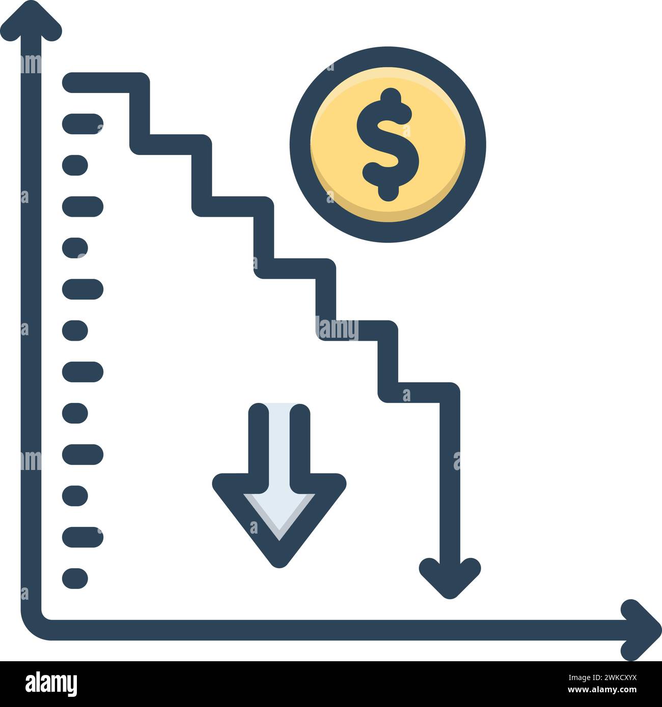 Decreased graph illustration hi-res stock photography and images - Alamy