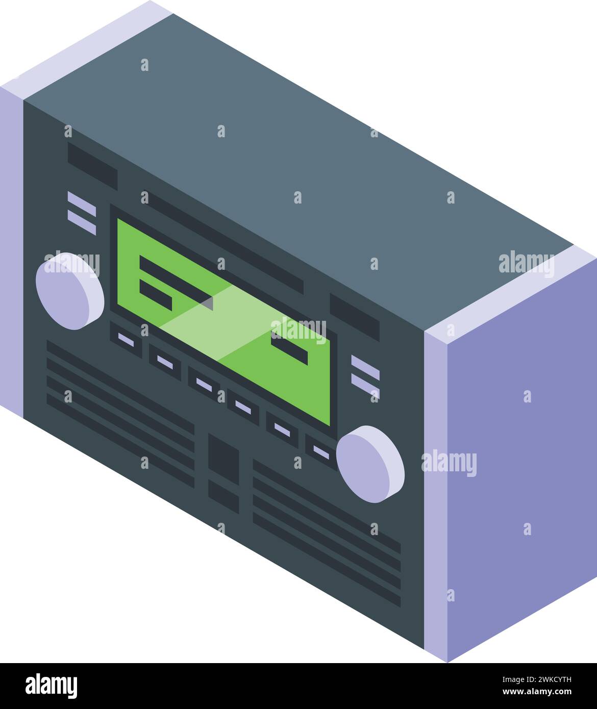Car control center icon isometric vector. Loud radio player. Logo volume Stock Vector Image ...