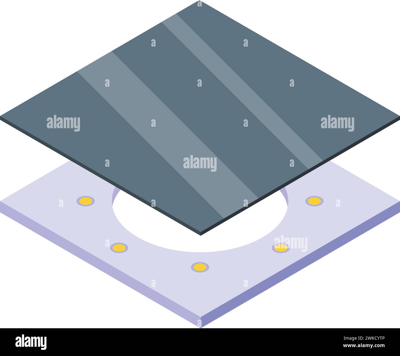 Black stretch ceiling icon isometric vector. Apartment interior. Design ...