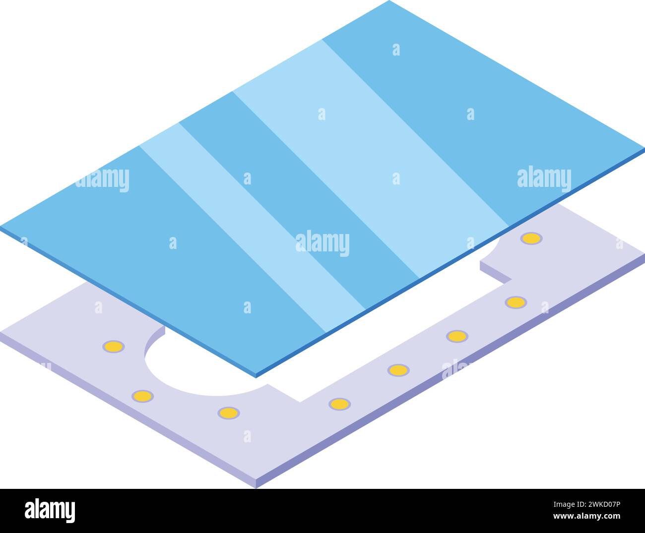 Glass stretch ceiling icon isometric vector. Modern interior. Home room ...
