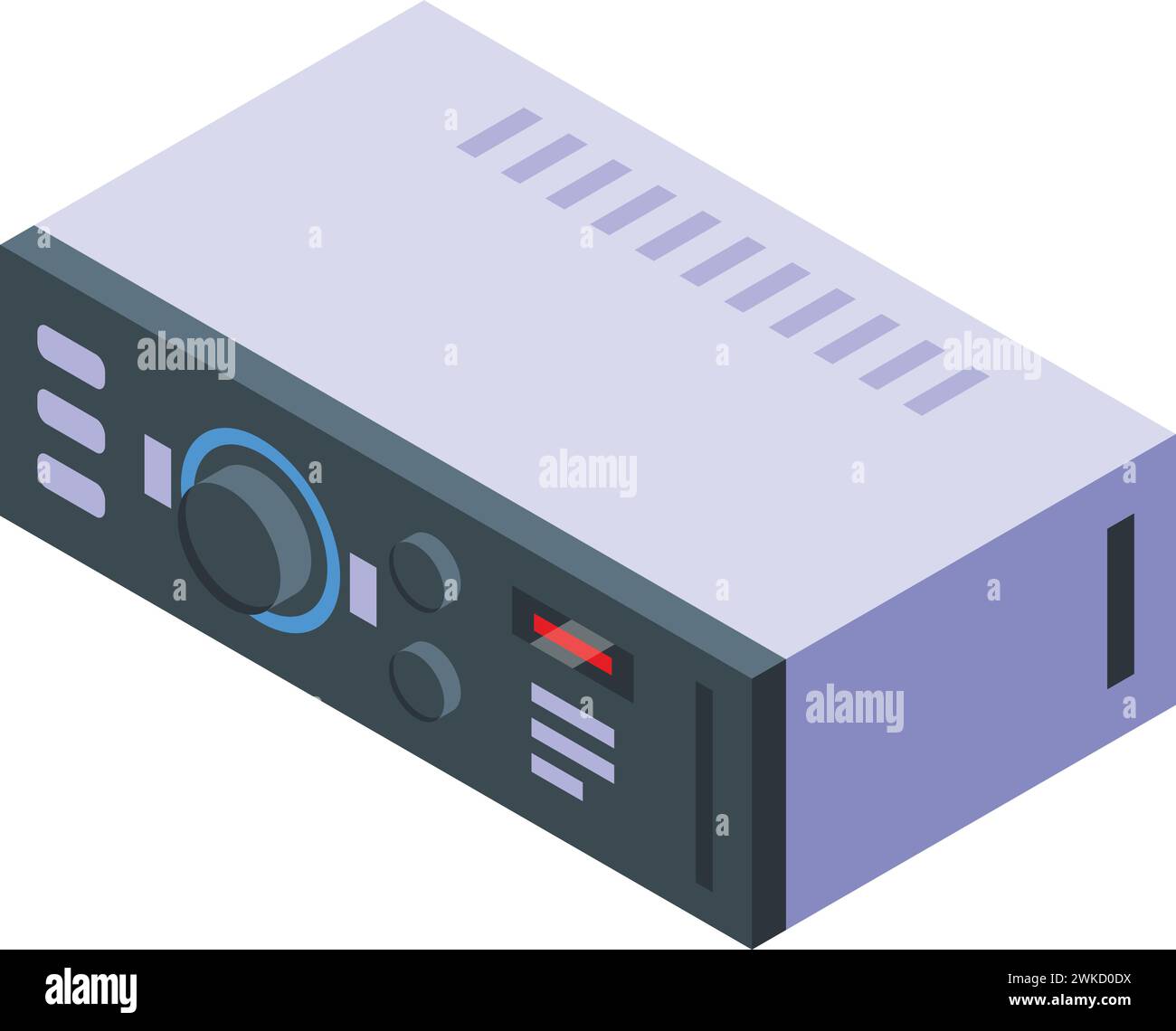 Car music amplifier icon isometric vector. Control system. Console ...
