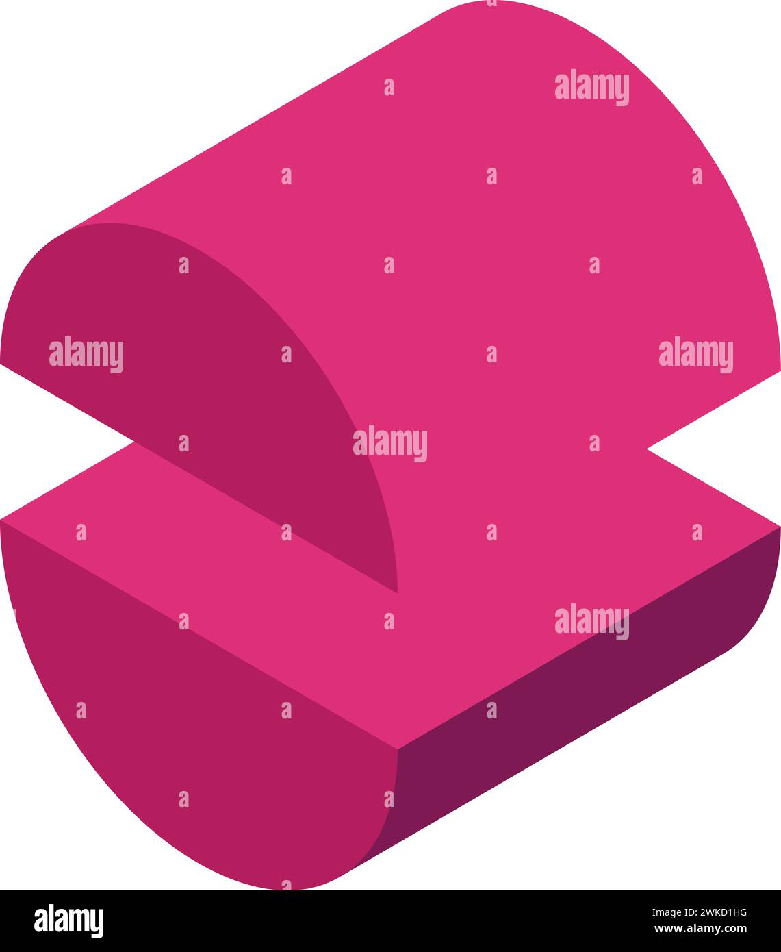 Two half cylinder icon isometric vector. Shape color. Playing game cube ...