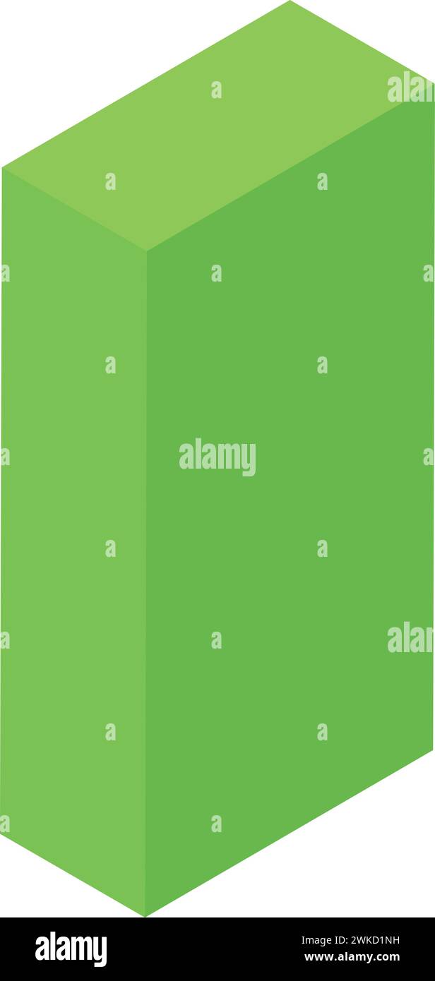 Green wooden block icon isometric vector. Children construction. Happy ...