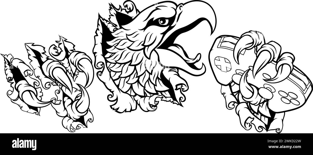 Bald Eagle Hawk Gamer Video Game Controller Mascot Stock Vector Image ...
